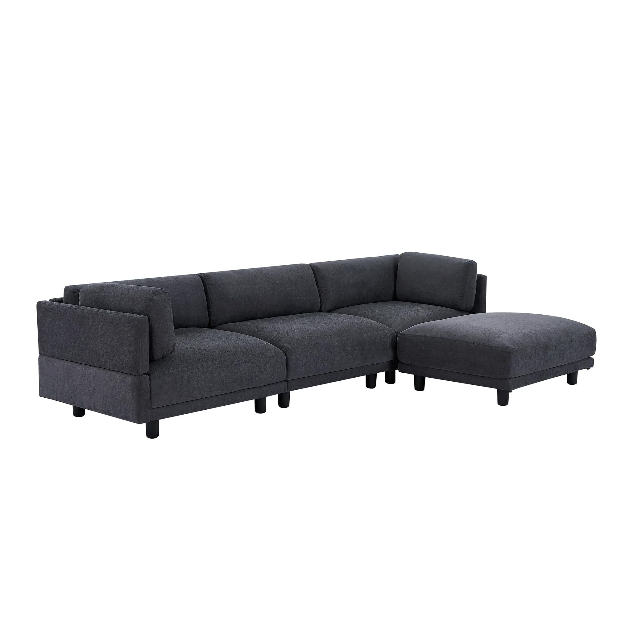 Eafurn 102.4" Convertible Sectional Sofa with Reversible Chaise and Detachable Cushion Back, L Shaped Corner Couch,Comfy Polyester Blend Upholstered Sofa&Couches for Living Room Furniture Sets