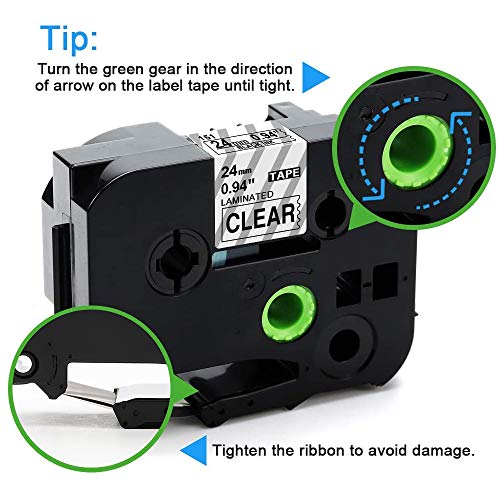 Labelife Compatible 24mm Label Tape Replacement for Brother P Touch Tze TZ Tape 24mm 0.94 Laminated Clear TZe-151 TZe151 1 Inch for Ptouch PTD600 PT-P710BT PT-P750W Label Maker, 4 Pack Black on Clear