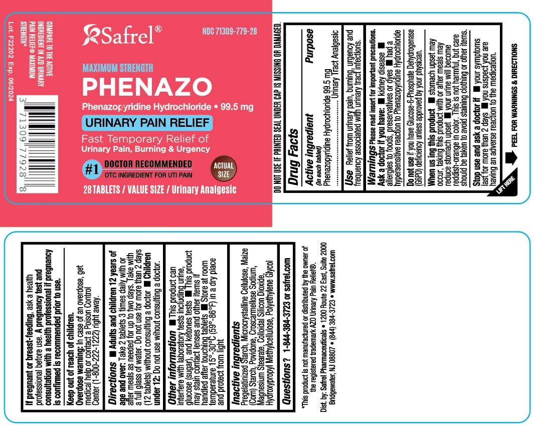 Safrel Urinary Pain Relief | UTI Relief | Fast Acting | Bladder Discomfort & Pain Relief | Phenazopyridine Hydrochloride 99.5mg (28 Count (Pack of 1))