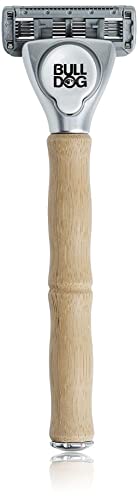 Bulldog Mens Skincare and Grooming Original Bamboo Razors for Men with a Natural Bamboo Razor Handle and 2 Razor Refills