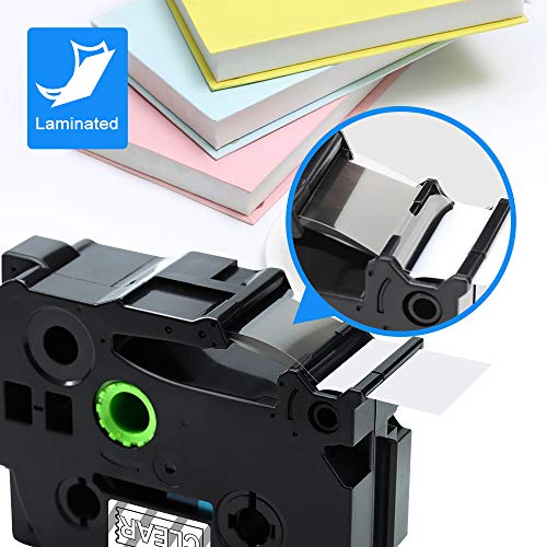 Labelife Compatible 24mm Label Tape Replacement for Brother P Touch Tze TZ Tape 24mm 0.94 Laminated Clear TZe-151 TZe151 1 Inch for Ptouch PTD600 PT-P710BT PT-P750W Label Maker, 4 Pack Black on Clear