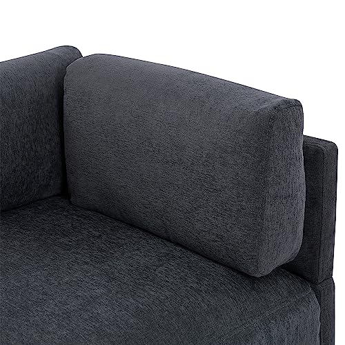 Eafurn 102.4" Convertible Sectional Sofa with Reversible Chaise and Detachable Cushion Back, L Shaped Corner Couch,Comfy Polyester Blend Upholstered Sofa&Couches for Living Room Furniture Sets