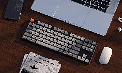Keychron K1 Bluetooth Mechanical Keyboards,Wireless Mechanical Gaming Keyboard with Low Profile Gateron Blue Switch/White LED Backlight/USB C, 87 Keys N-Key Rollover for Mac Windows PC Gamer-Version 4