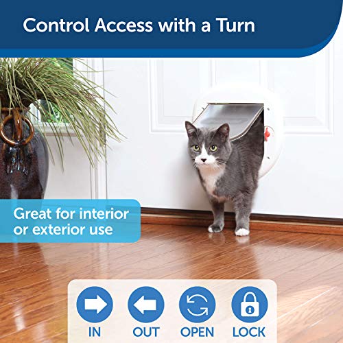 PetSafe Exterior / Interior Cat Door: Staywell Big Cat 4-Way Locking Pet Door Flap for Large Cats - Tinted Privacy Door - Weatherproof, Durable Door Frame - DIY Easy Install with Hardware Kit Included