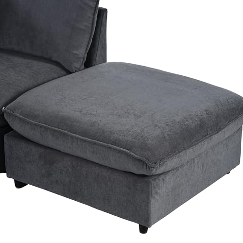 136.6" Oversized U-Shaped Cushions Modular Sectional Sofa W/Extra Wide Chaises and Removable Ottomans,6 Seaters Corner Upholstered Sofa & Couch Deep Seat Convertible Sleeper Couch Bed for Living Room