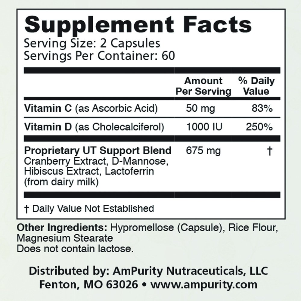 WelTract, UTI Bladder Supplements, Urinary Tract Infection, D-Mannose, Cranberry, Hibiscus, Lactoferrin, Cystitis