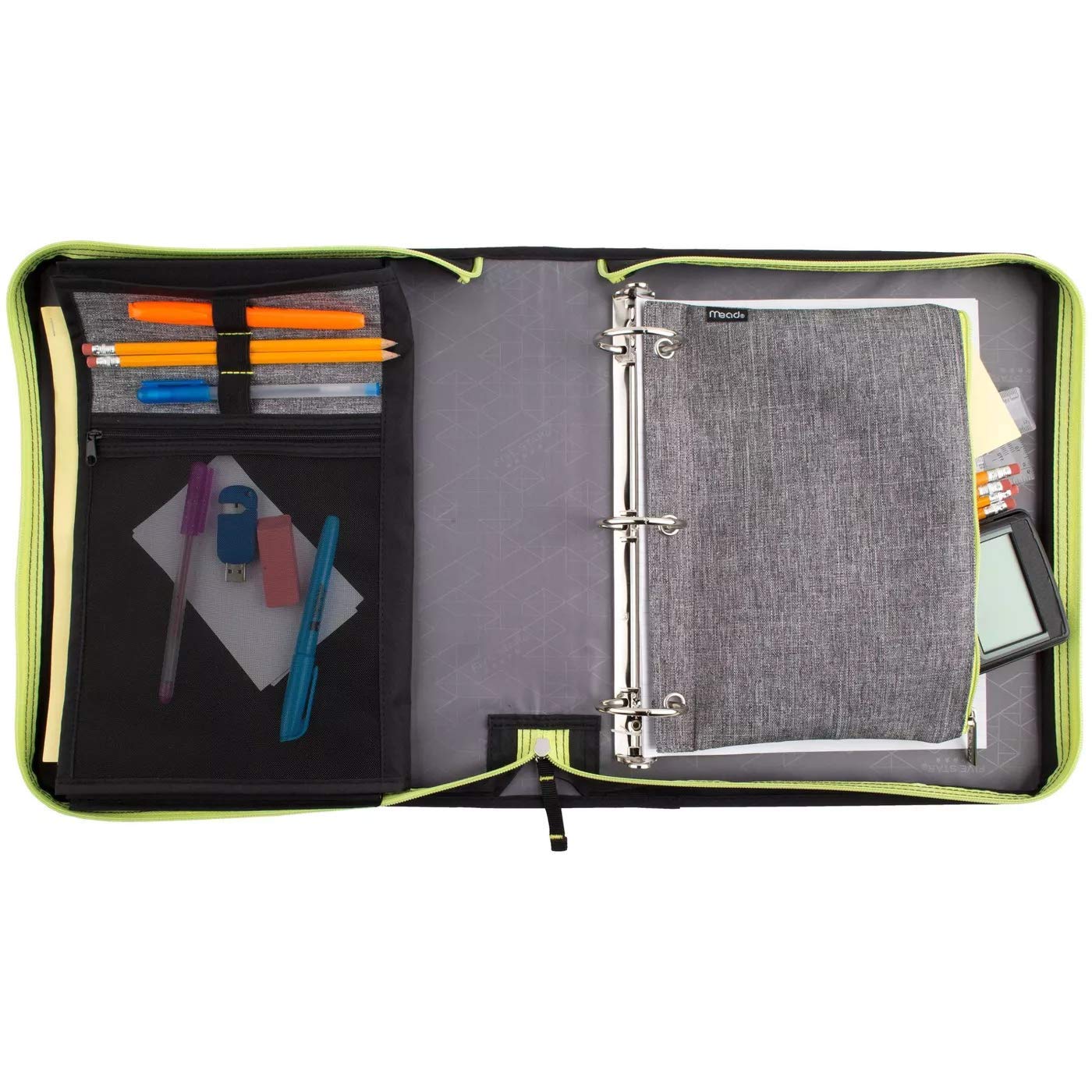 Five Star 2" Ring Zipper Binder 605 Sheet Capacity Orange