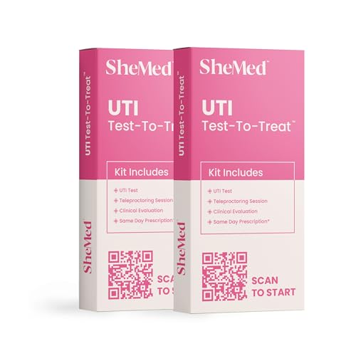 SheMed UTI Test-to-Treat Kit, Urinary Tract Infection Test, Telehealth Consult, Same-Day Prescription and Medication for UTI Treatment if Eligible - 2 Kits