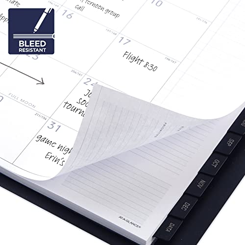 AT-A-GLANCE 2022-2023 Planner, Weekly & Monthly Academic Appointment Book, 8" x 10", Large, QuickNotes, Black (761105)