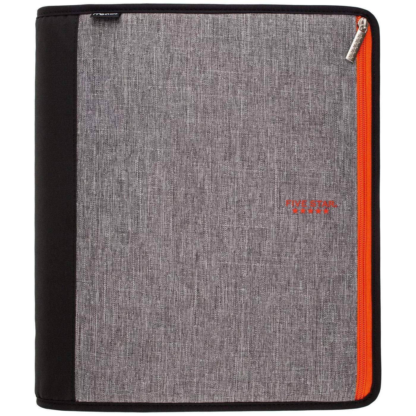 Five Star 2" Ring Zipper Binder 605 Sheet Capacity Orange