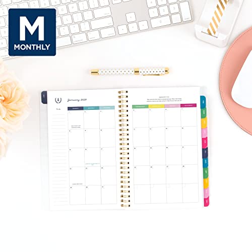 AT-A-GLANCE 2023 Weekly & Monthly Planner, Simplified by Emily Ley, 5-1/2" x 8-1/2", Small, Blush Basketweave (EL93-200)