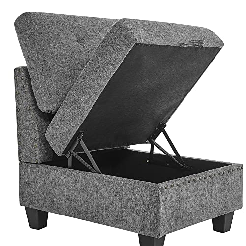 Free Combination Sectional Sofa Oversized Reversible Modular Couch U Shaped Corner Sofá Upholstered Deap Seat Sleeper Couches Bed with Storage for Living Room,7 Single Chairs,4 Corners,1 Ottoman