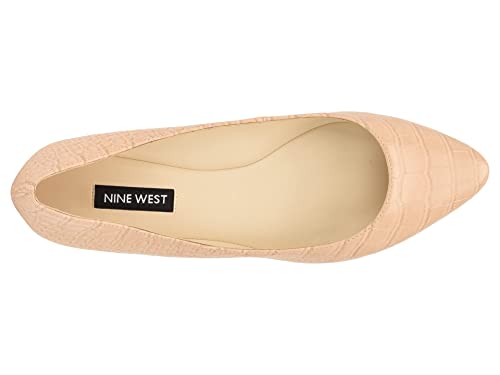 Nine West Speakup Flat Warm Blush Crocodile 8.5 M