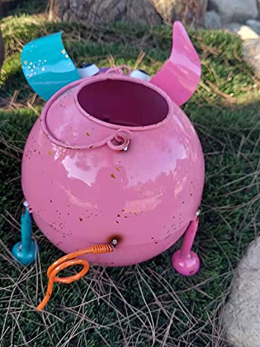 Fun Colorful Enameled Metal Watering Can - Pig, Continental Art Center Inc. CAC193001B