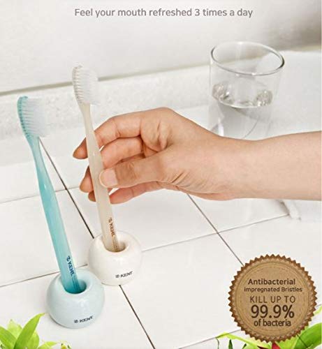 [KENT] CLASSIC Medium Head Extra Soft Toothbrush, Sensitive Teeth & Gums for Adults & Teens - (Set of 6)