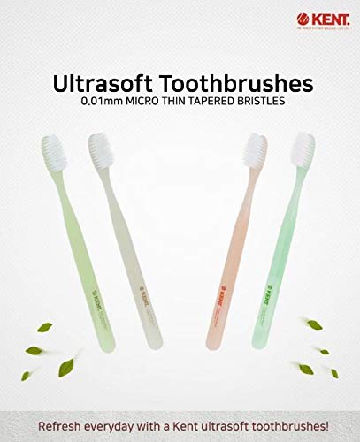 [KENT] CLASSIC Medium Head Extra Soft Toothbrush, Sensitive Teeth & Gums for Adults & Teens - (Set of 6)