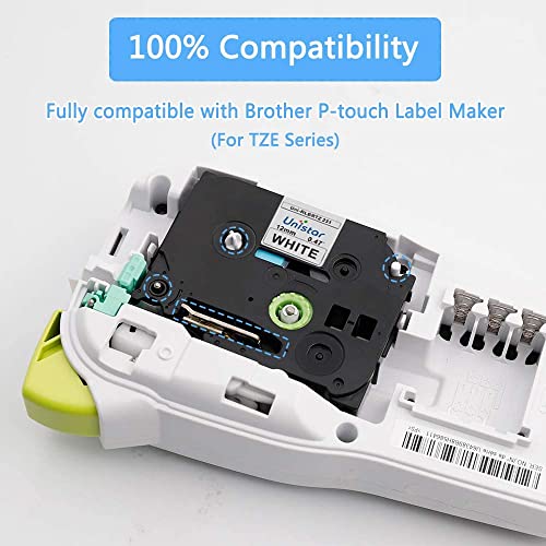 Unistar TZ Tape 12mm 0.47 Laminated White Replacement for Brother Label Maker Tape TZe-231 TZe231, CompatibleĀ for Brother Ptouch PT-D210 PT-D400 PT-D600 PT-1280, 26.2 Feet, 5 Pack