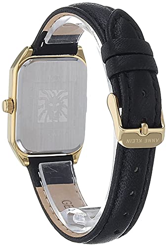 Anne Klein Women Japanese Quartz Dress Watch with Leather Strap, Black, 13 (Model: AK/3874BKBK)