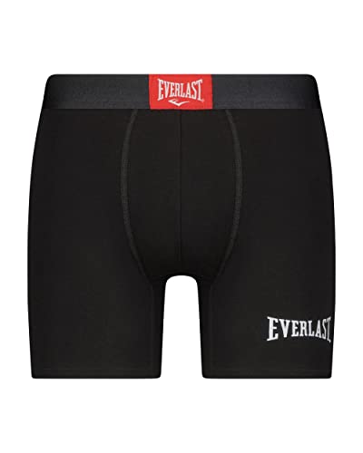 EVERLAST Mens Boxer Briefs, Perfect Boxer Brief for Men, Cotton Stretch Mens Underwear Pack of 6 (Large, Black/Black/Black)