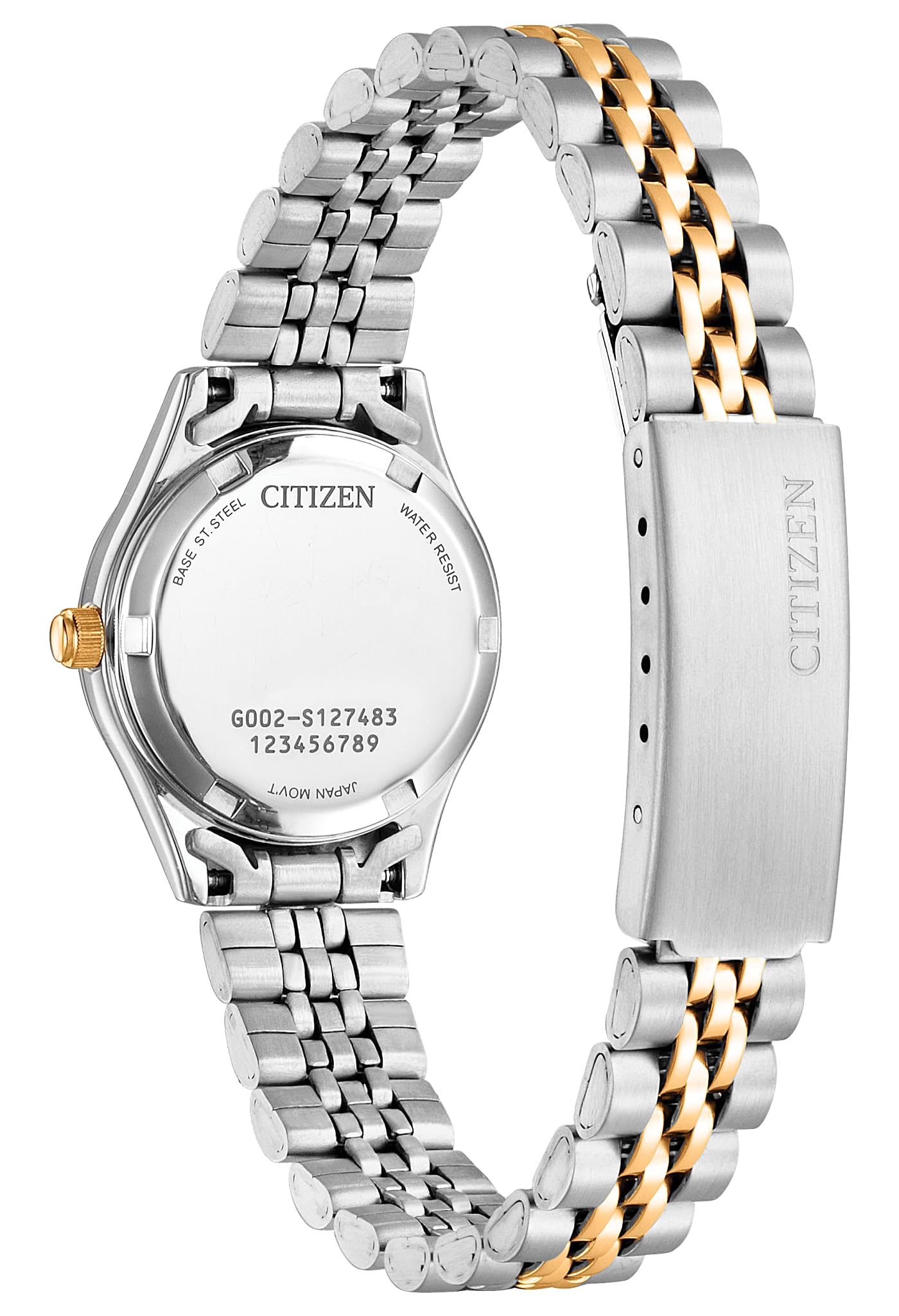 Citizen Ladies' Quartz Dress Bracelet Watch with Crystals, Two-Tone Gold and Day Date