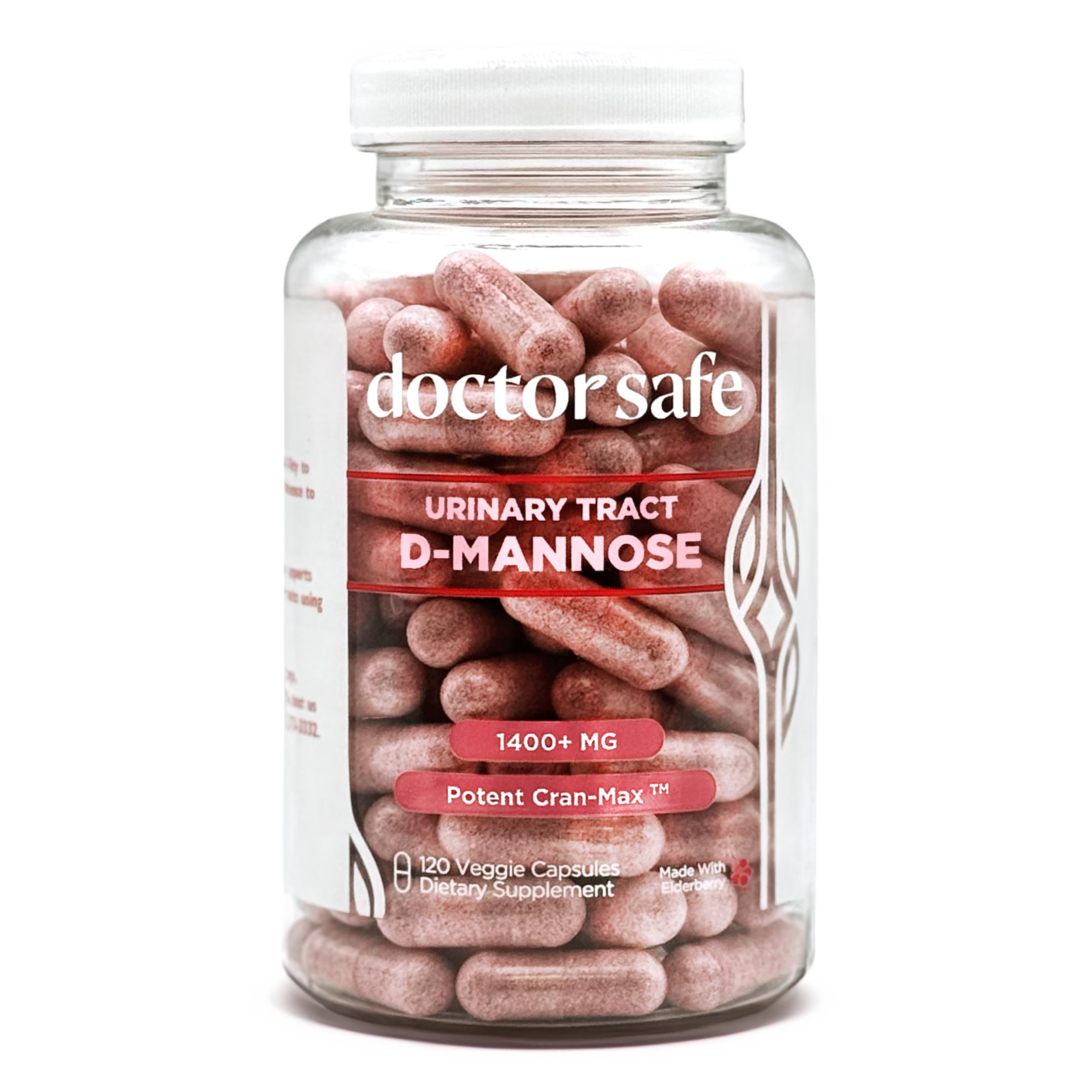 Cranberry Supplement, D-Mannose Capsules Made with Concentrated Whole Fruit Cranberry, Natural Support for Rapid Action to Help Cleanse and Protect The Urinary Tract* (120 Count)
