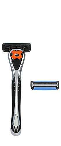 Solimo 5-Blade Razor Refills for Men with Dual Lubrication and Precision Beard Trimmer, 12 Cartridges & 3-Blade MotionSphere Razor for Men with Dual Lubrication, Handle & 2 Cartridges