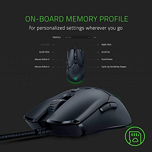 Razer Viper Mini - Wired Gaming Mouse for PC/Mac (Ultralight 61g, Ambidextrous, Speedflex Cable, 8,500 DPI Optical Sensor, Chroma RGB Illumination) Black