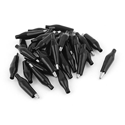 IIVVERR 33 Pcs Black Crocodile Alligator Test Clip for Electrical Battery Clamp Connector (33 Pcs Clip de cocodrilo cocodrilo negro para conector eléctrico