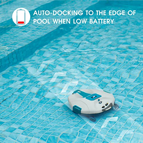 AQUAFYSH Automatic Pool Cleaner for Above & Inground Pool, Cordless Robotic Pool Cleaners, Max. 90 Mins Runtime, Smart Navigation System
