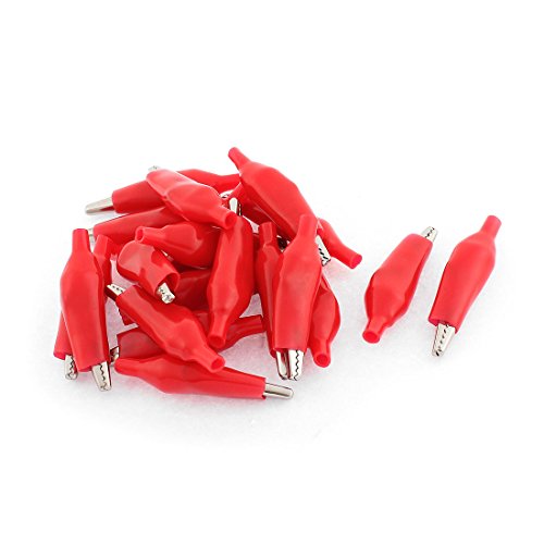 IIVVERR 20pcs Red Cover Electric Test Crocodile Alligator Clips Clamps (20pcs cubierta roja prueba eléctrica cocodrilo cocodrilo Clips abrazaderas