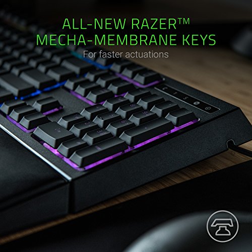 Razer RZ01-02410100-R3U1 19-Button Gaming Mouse, Black & Razer Ornata RGB Mecha-Membrane Keyboard, Black