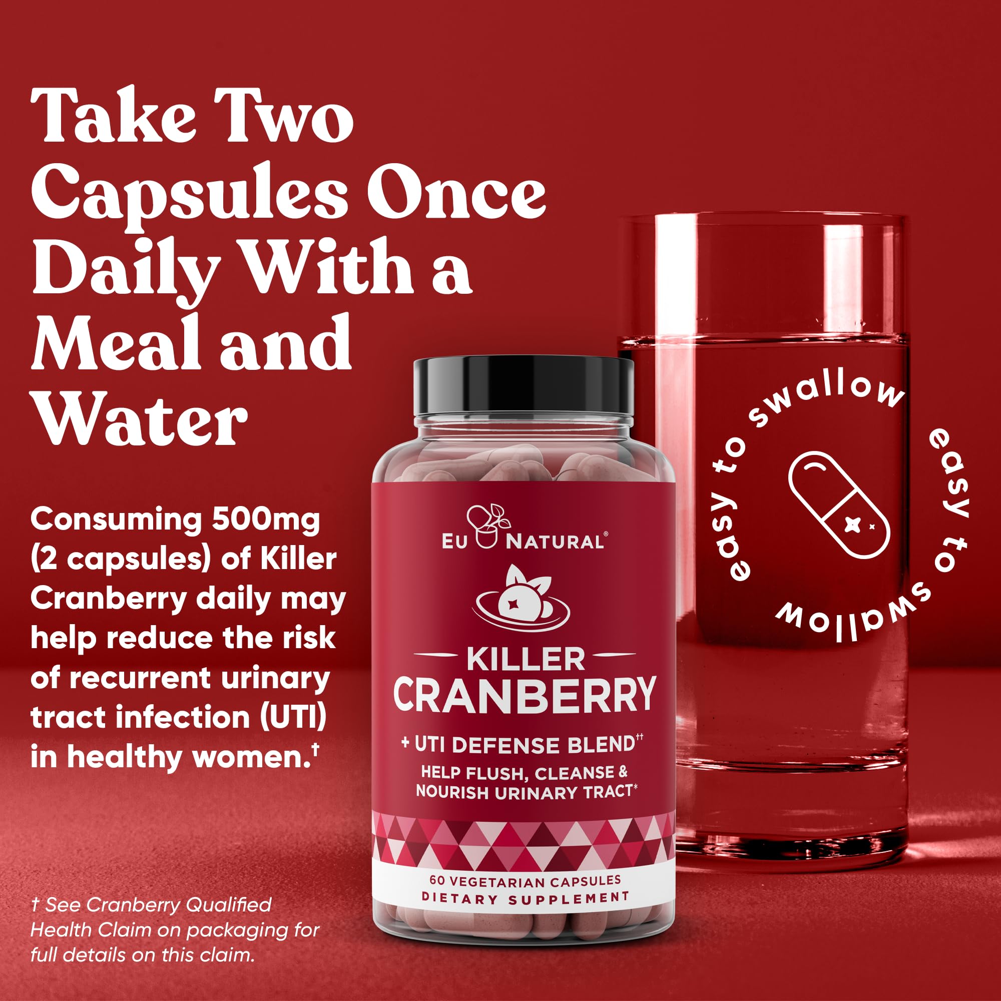 9-In-1 Killer Cranberry Pills for Women – UTI Defense Blend with Clinically Studied Ingredients – 9 Extract Urinary Tract Supplement – Pine Bark, Propolis, Vitamin D & More – 60 Fast-Acting Capsules