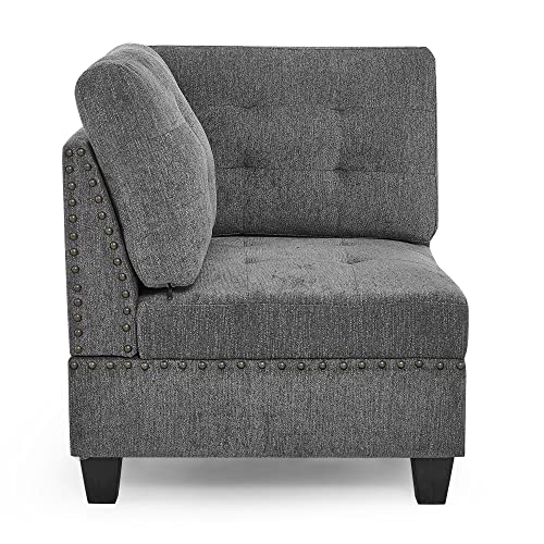 FULife Free Combination Modular Sofa Reversible Sectional Couch Oversized U Shaped Sofá Upholstery Deap Seat Sleeper Couches Bed with Storage for Living Room,2 Single Chair,Two Corner,Double Ottoman