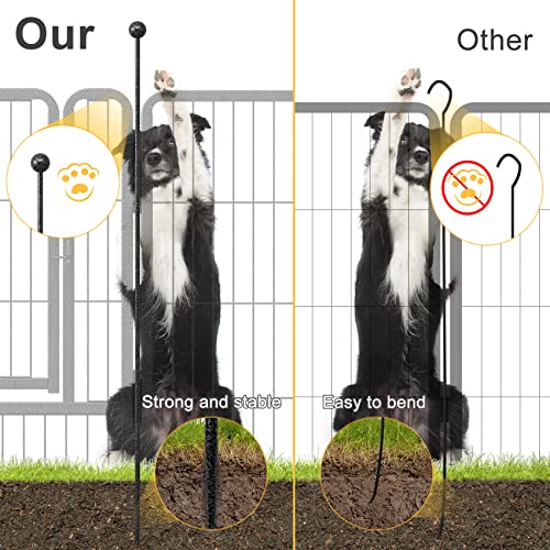 Mr IRONSTONE Dog Playpen with Anti-Rust Surface, Foldable 8/16 Panels 32" Height Dog Fence Exercise Pen, Indoor/Outdoor Puppy Pen Pet Playpen for Small/Medium/Large Dogs