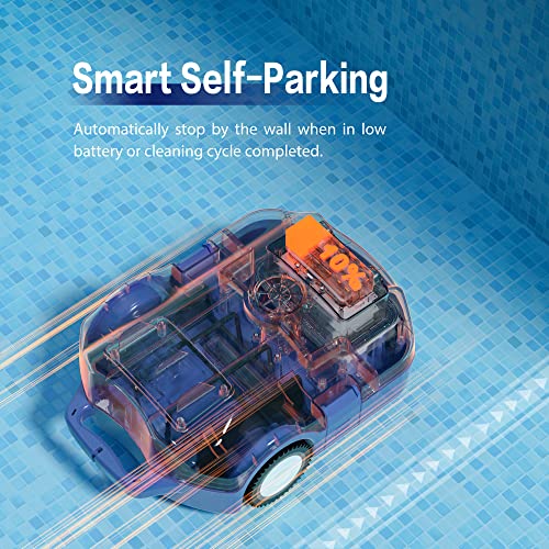 BESTROBTIC PC01W Cordless Robotic Pool Cleaner, Ultra Powerful Pool Vacuum with Triple Motors, Sonar Detection Turning & Obstacle Avoidance, Self-Parking, Up to 120mins, Ideal for Above/In-ground Pool
