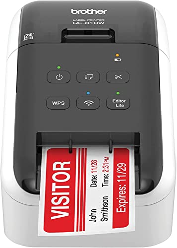 Brother QL-810W Ultra-Fast Desktop Label Printer, Wireless Networking, Print Black/Red Labels up to 110 per minute, High-resolution up to 300 x 600 dpi, Automatic Cutter, Wi-Fi, CBMOUN Extension_Cable