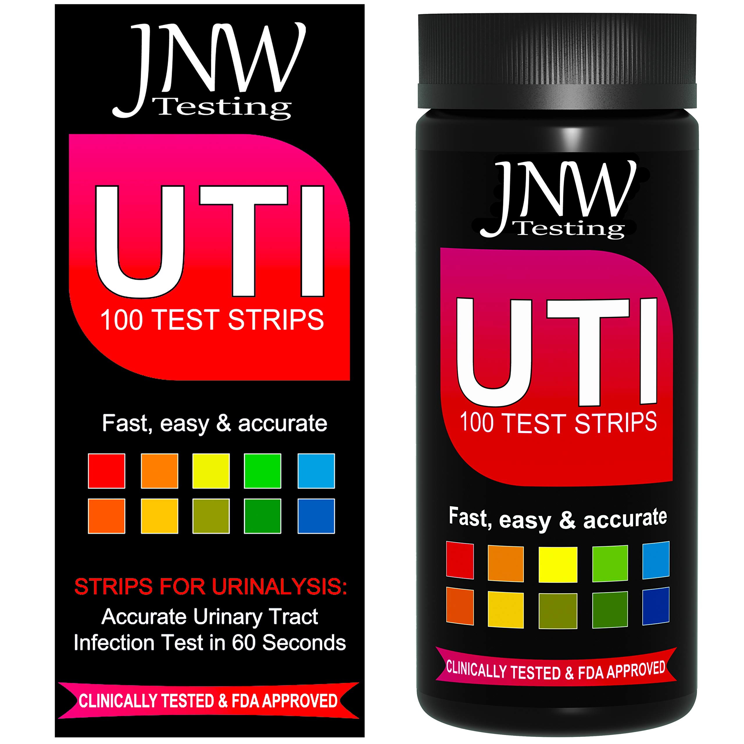 3-in-1 Urinary Tract Infection Test Strips - Home UTI Test Kit with eBook - with 100 Quick and Accurate UTI Test Strips - 100 Strips by JNW Direct