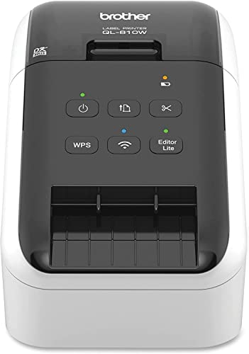 Brother QL-810W Ultra-Fast Desktop Label Printer, Wireless Networking, Print Black/Red Labels up to 110 per minute, High-resolution up to 300 x 600 dpi, Automatic Cutter, Wi-Fi, CBMOUN Extension_Cable