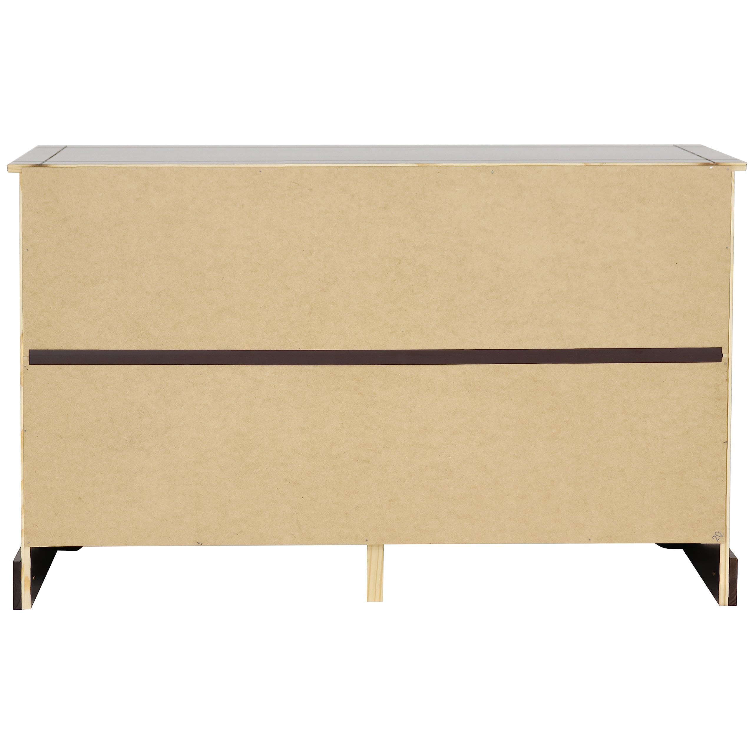 Sunnydaze Solid Pine Sideboard Cabinet with 3 Drawers and 3 Doors - Features Adjustable Inner Cabinet Shelf - Zinc Alloy Hardware - Dark Brown- 32-Inch