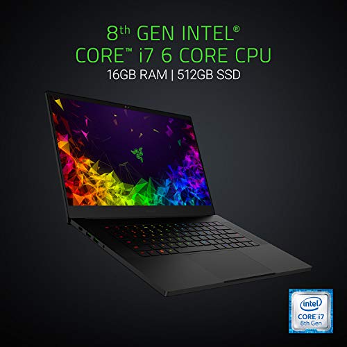 Razer Blade 15 Gaming Laptop: Intel Core i7-8750H 6 Core, NVIDIA GeForce RTX 2060, 15.6" FHD 144Hz, 16GB RAM, 512GB SSD, CNC Aluminum, Chroma RGB Lighting, Thunderbolt 3