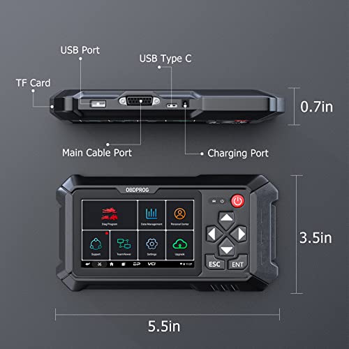 Motorcycle Diagnostic Scan Tool, OBDPROG Moto 100 Full System Scanner for Harley Honda Yamaha Victory Indian Polaris Brp, Engine ABS TPMS Auto Scan Code Reader, Oil Light Reset, 5.0 Touch Screen