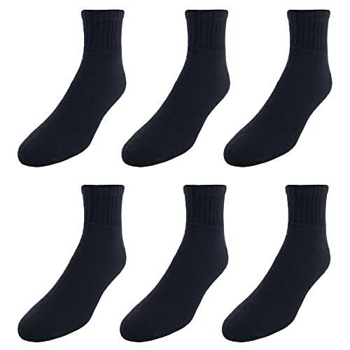 Everlast Men's Full Cushioned Quarter Socks (6 Pack), Black