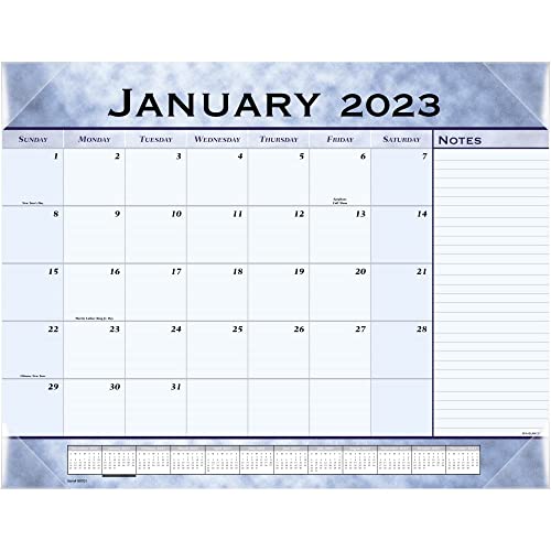 AT-A-GLANCE 2023 RY Slate Blue Monthly Desk Pad, Large, 21 3/4" x 17"