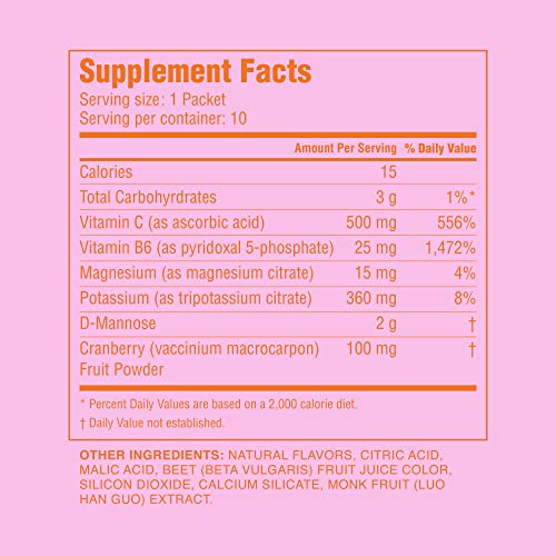 Cheeky Bonsai Bye Bye UTI: Fast Acting UTI Relief Drink Mix with D-Mannose and Cranberry Extract, Urinary Tract Support Health, Hibiscus Lemonade Flavor (10 Packets) - Vegan, Non-GMO, Quick Relief