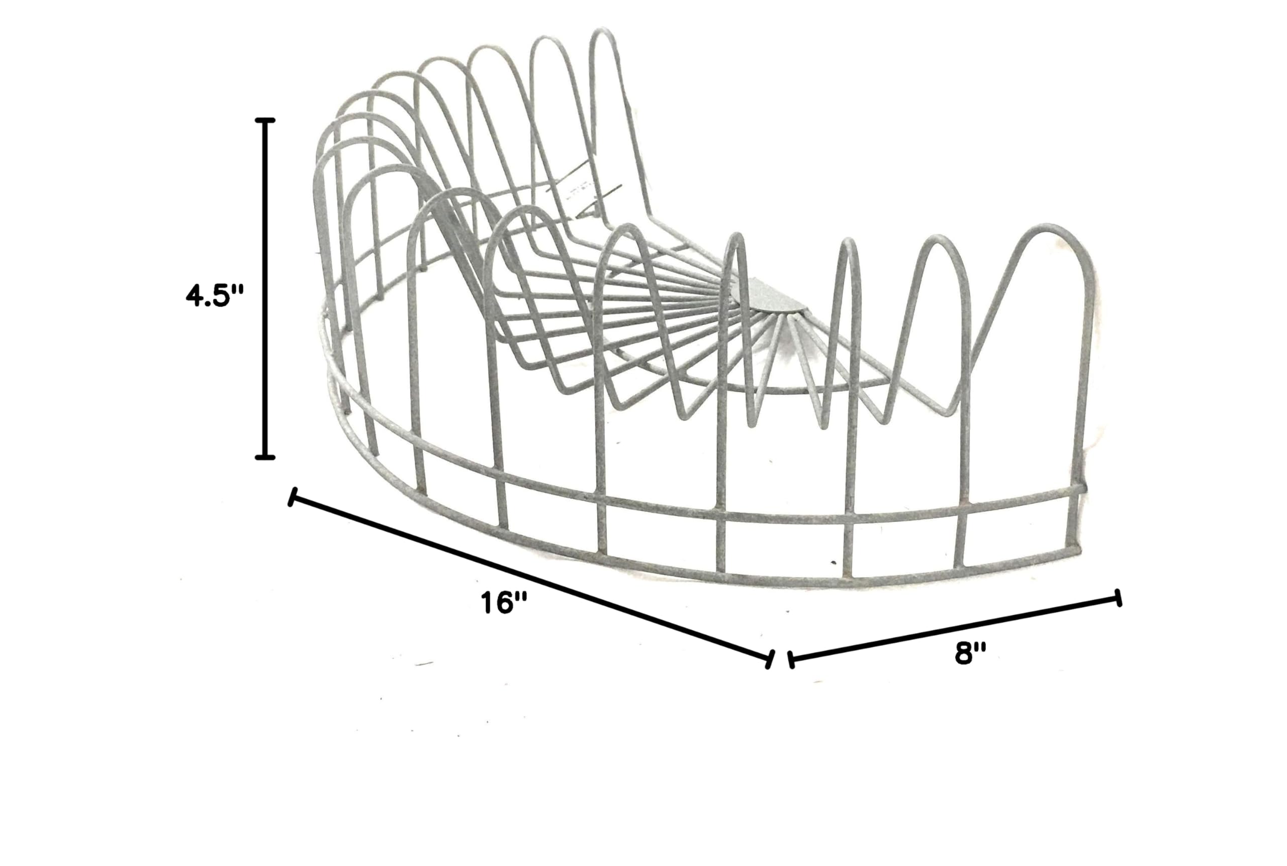 CTW Home Collection Vintage Style Rustic Wire Dish Rack Kitchen Supplies, 16" x 8" x 4.5", Gray