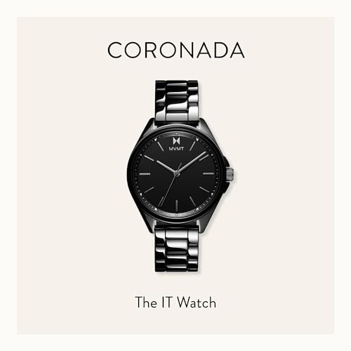 MVMT Coronada Ceramic Women’s Wristwatch - Analog Watch for Women - Water-Resistant 3 ATM/30 Meters Minimalist Women’s Watch - Small, Metal Watch with Interchangeable Bands - 36mm