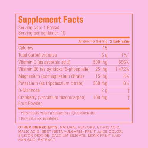 Cheeky Bonsai Bye Bye UTI: Fast Acting UTI Relief Drink Mix with D-Mannose and Cranberry Extract, Urinary Tract Support Health, Hibiscus Lemonade Flavor (10 Packets) - Vegan, Non-GMO, Quick Relief