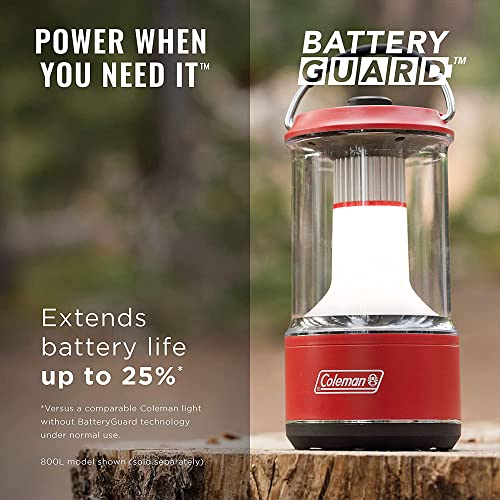 Coleman 1000 Lumens LED Water-Resistant Outdoor Camping Light Lantern with 4 Lighting Modes, and BatteryGuard Protection Technology, Green (2 Pack)