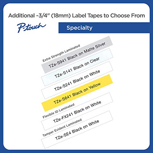 Brother Genuine P-touch TZE-241 Tape, 3/4" (0.70") Standard Laminated P-touch Tape, Black on White, Perfect for Indoor or Outdoor Use, Water Resistant, 26.2 Feet (8M), Single-Pack