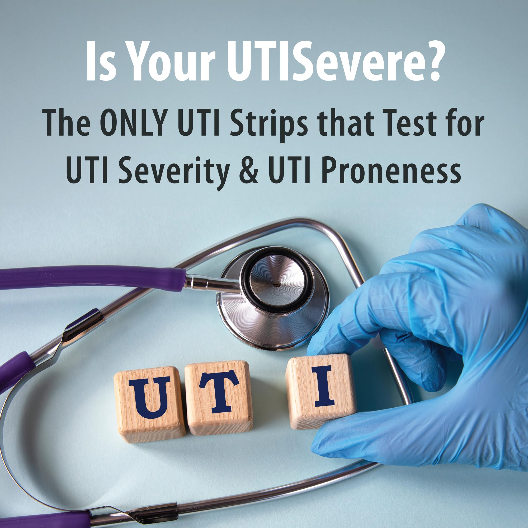 4-in-1 Full Panel UTI Test Strips for Women, Men & Kids with UTI Severity (Protein), Urinalysis Urine Test Strips for Bladder and Urinary Tract Infections at Home (50 Strips)